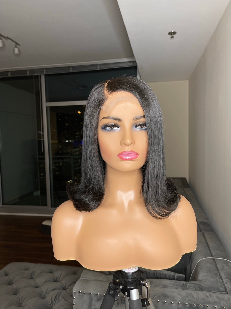 Side part bob with flips – Buttered Hair Designs